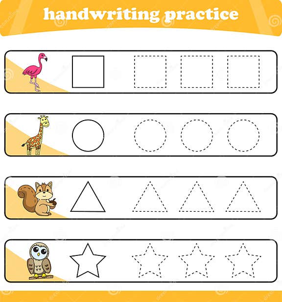 Tracing Lines of Different Shape for Kids Stock Illustration ...