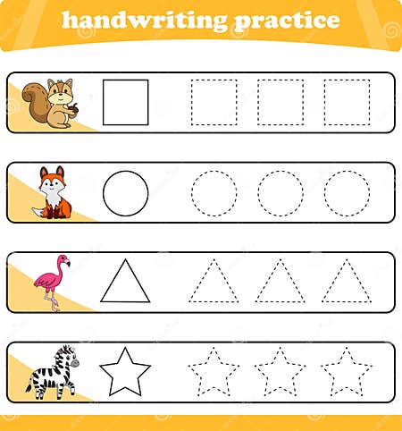 Tracing Lines of Different Shape for Kids Stock Illustration ...