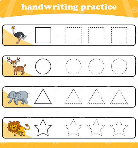 Tracing Lines of Different Shape for Kids Stock Illustration ...