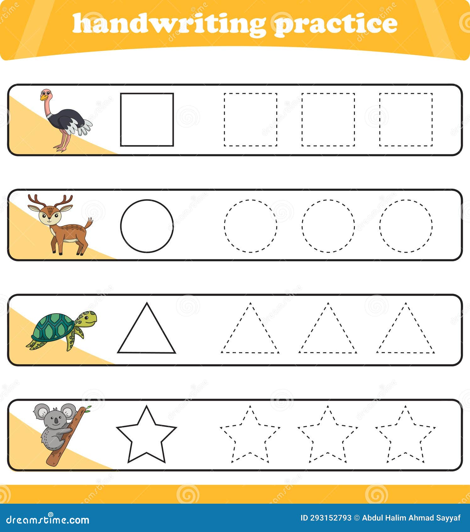 Tracing Lines of Different Shape for Kids Stock Illustration ...