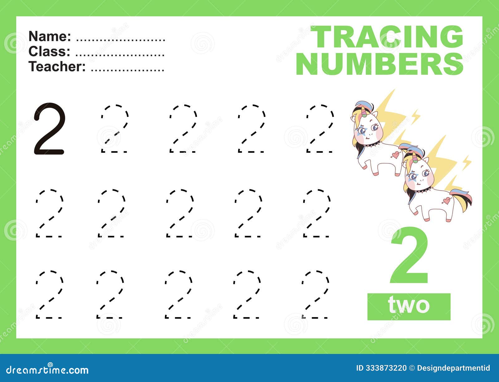 Trace and Write Number for Children. Exercise for Children To Recognize ...