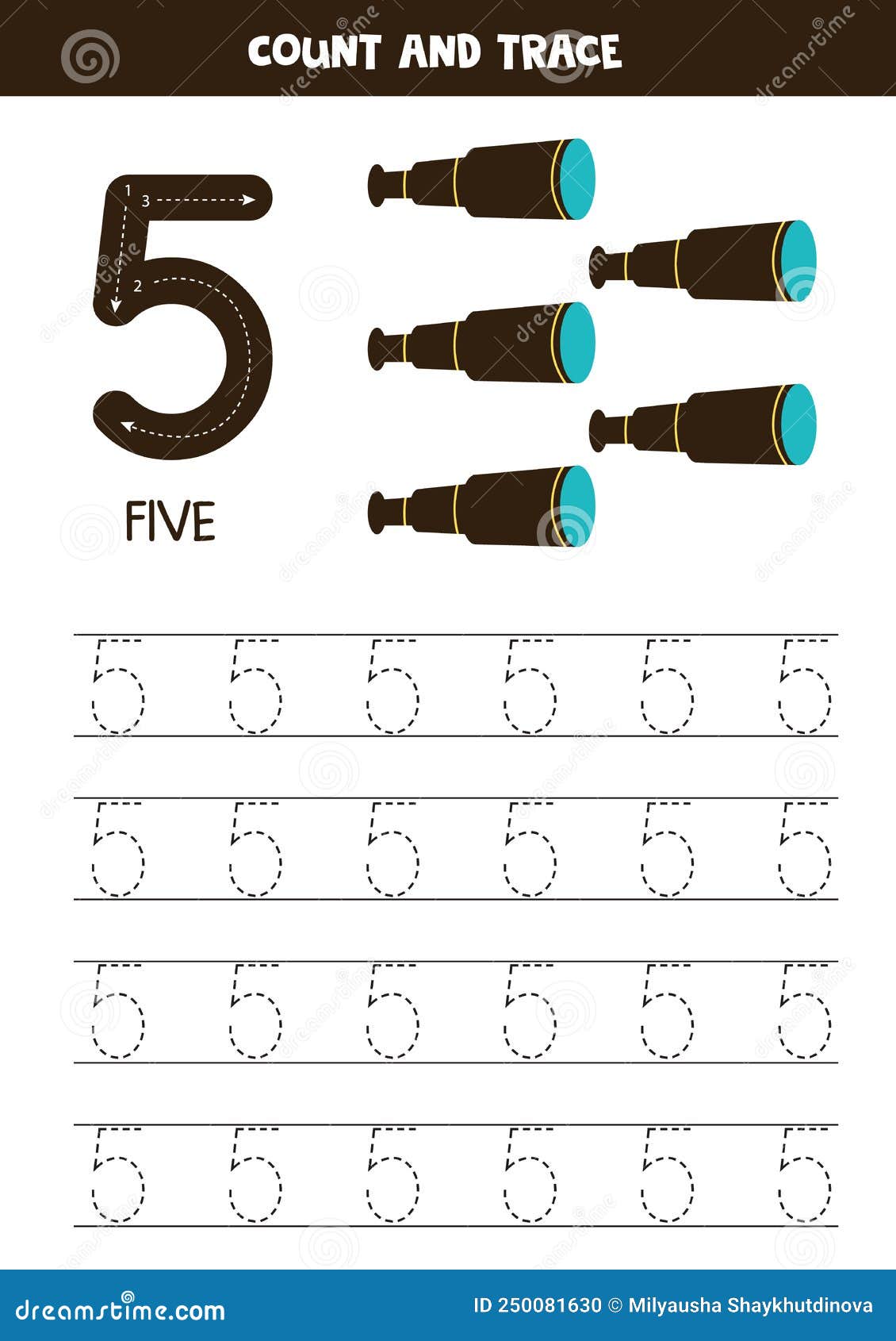 Tracing Numbers Worksheet with Cute Pirate Elements. Stock Vector ... Tracing Numbers Worksheet with Cute Pirate Elements. Stock Vector ...