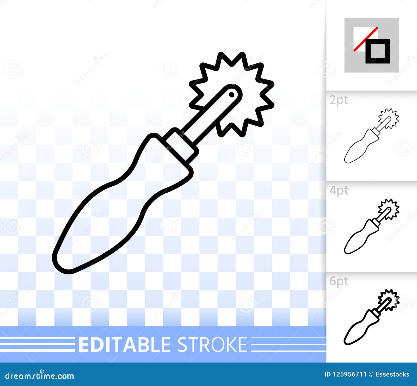 Tracing Wheel Simple Black Line Vector Icon Stock Vector - Illustration ...