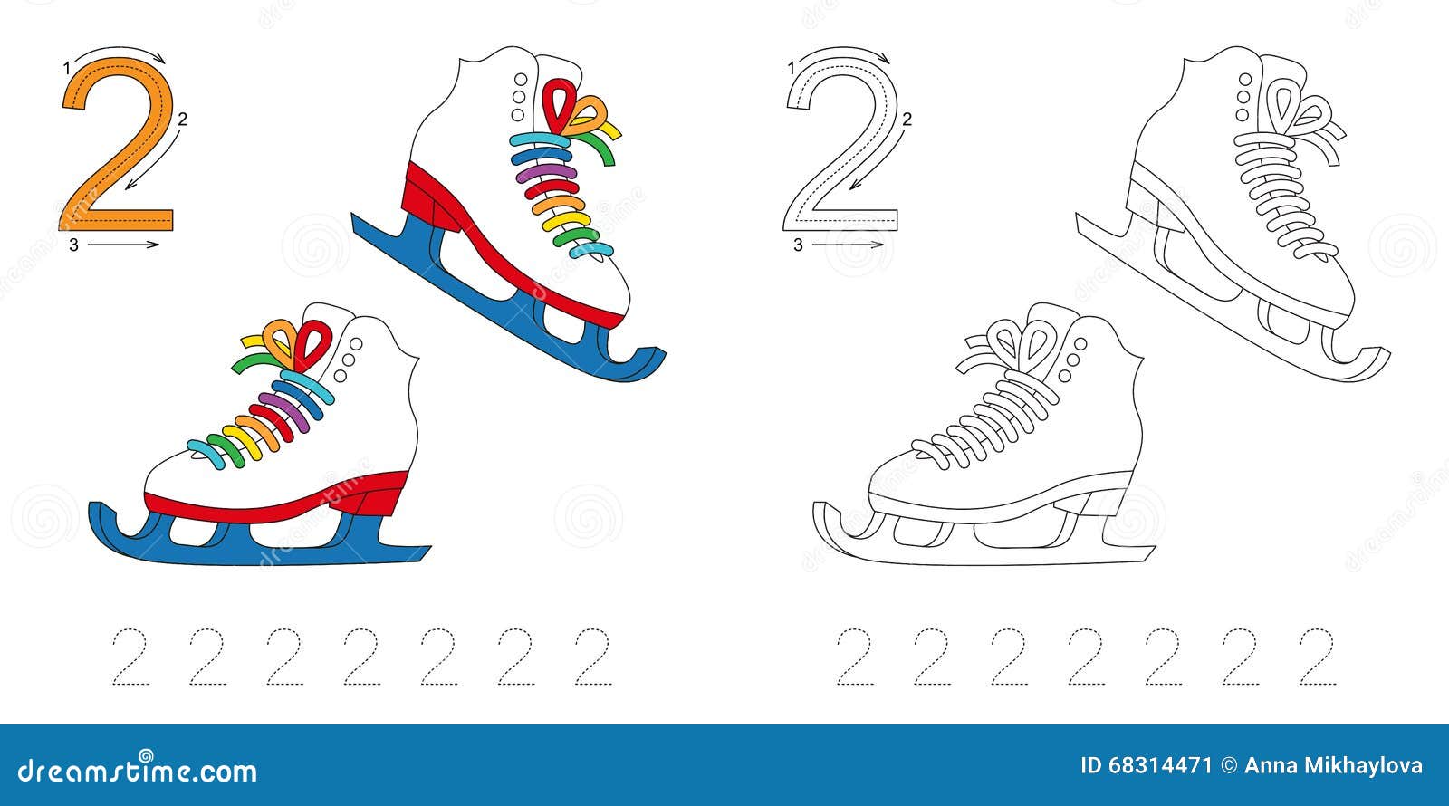 Tracing Worksheet for Figure 2 Stock Vector - Illustration of ...