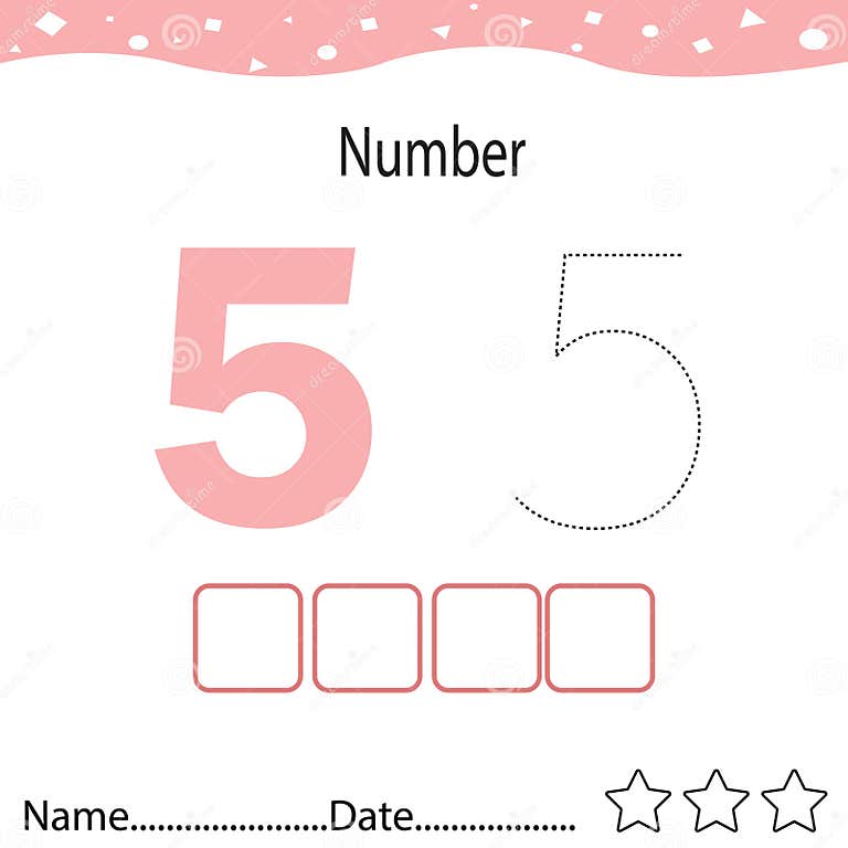 Tracing Worksheet Number 5 and Write Words. Worksheet that is Suitable ...