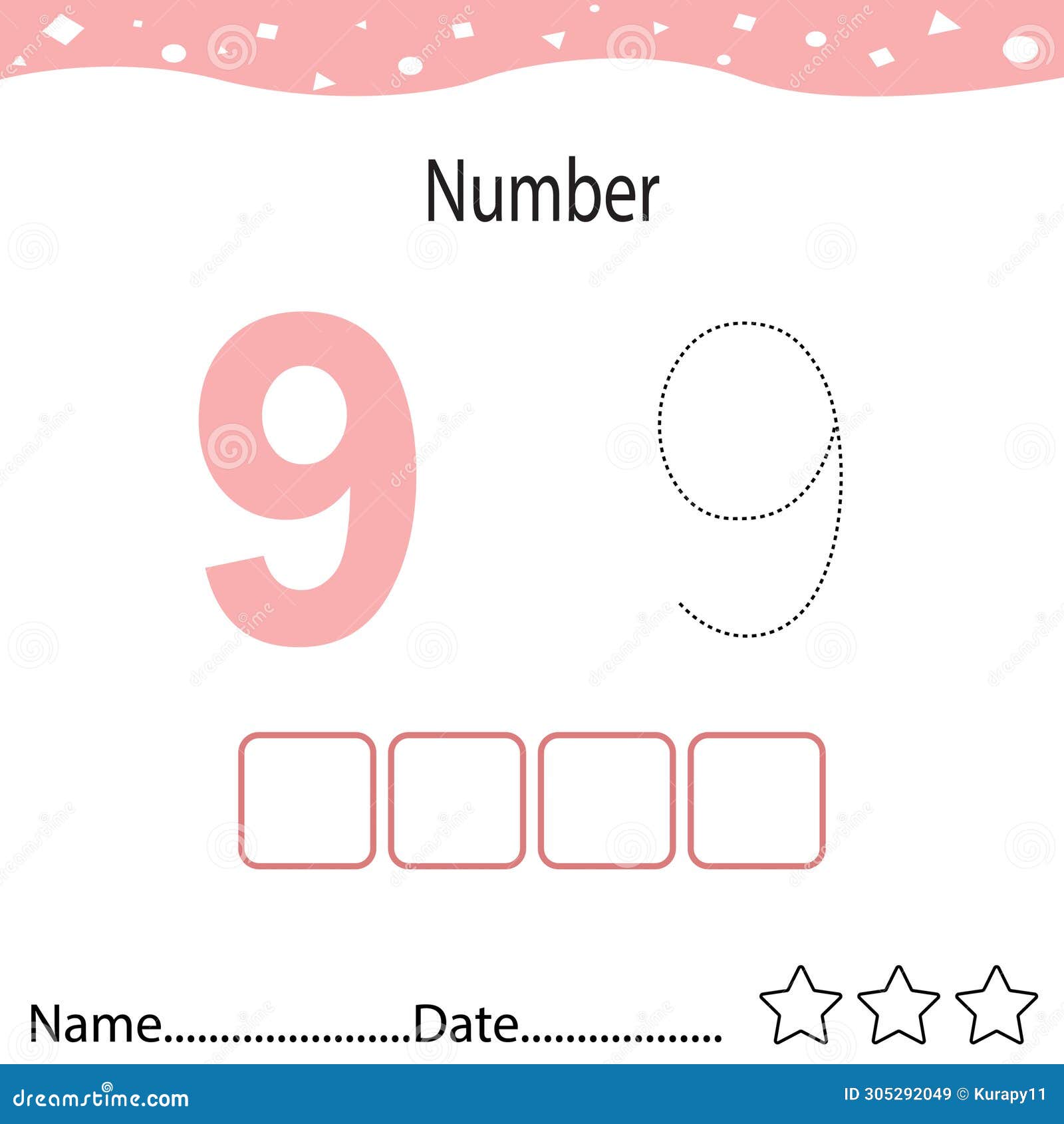 Tracing Worksheet Number 9 and Write Words. Worksheet that is Suitable ...