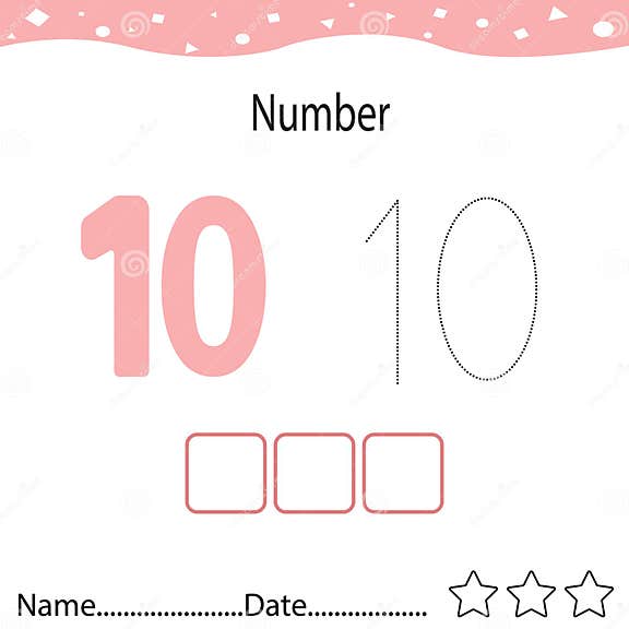 Tracing Worksheet Number 10 and Write Words. Worksheet that is Suitable ...