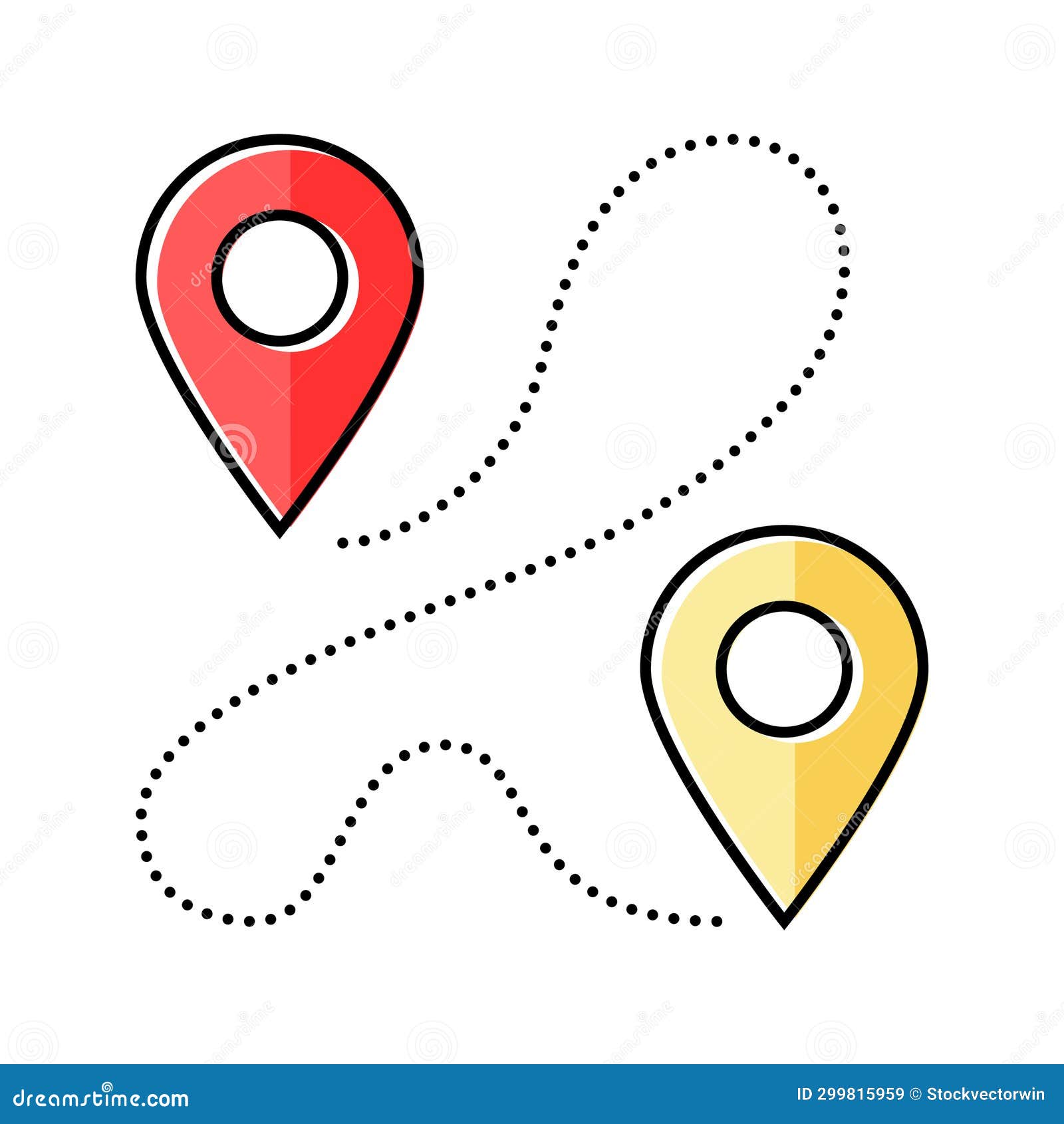 Track Airplane Pointer Map Color Icon Vector Illustration Stock Vector ...