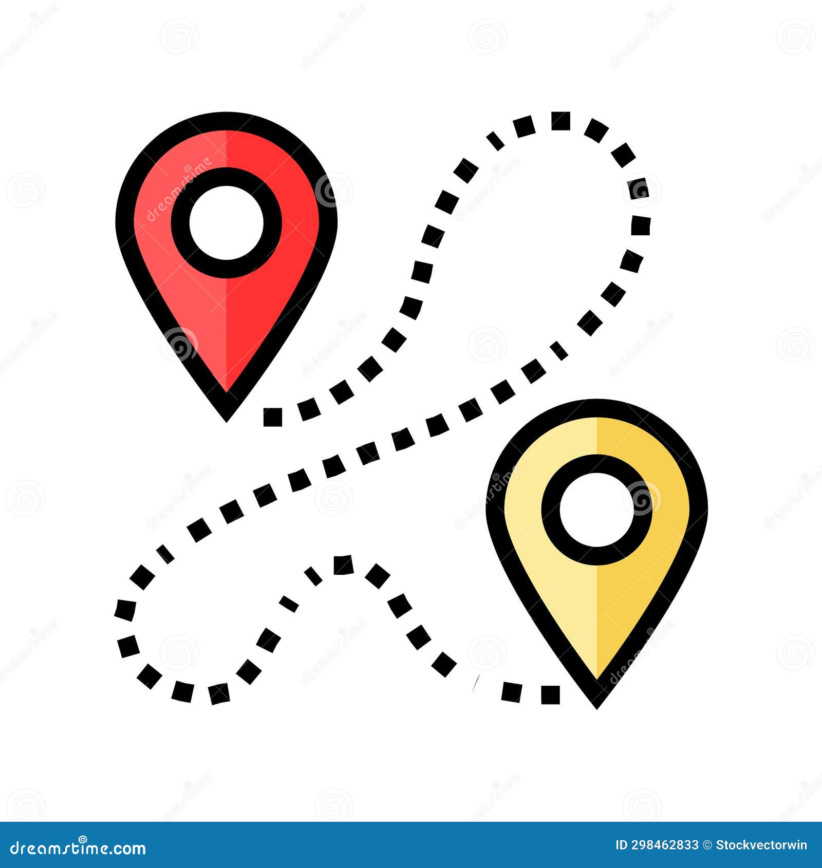 Track Airplane Pointer Map Color Icon Vector Illustration Stock Vector ...