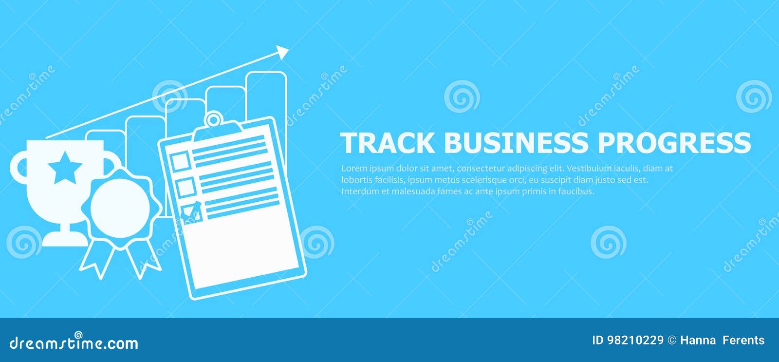 Track Business Progress Banner. Stock Vector - Illustration of leading ...