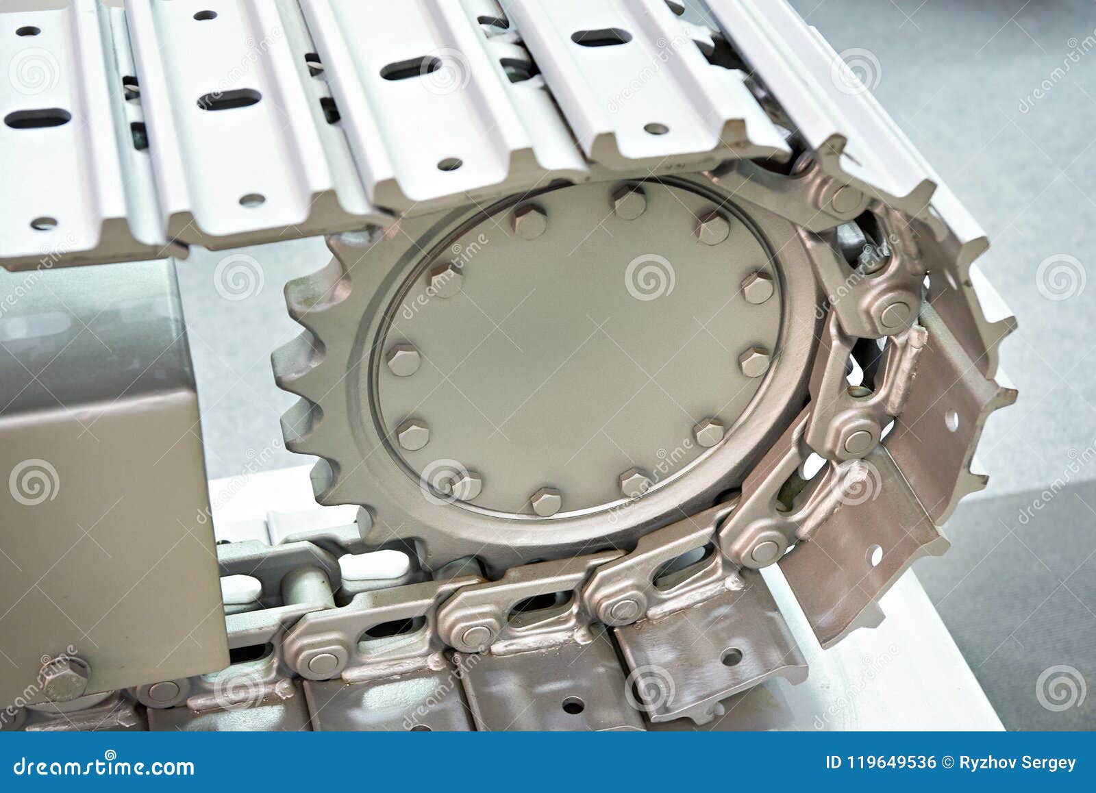 Track Caterpillar and Drive Wheel Stock Photo - Image of bulldozer ...