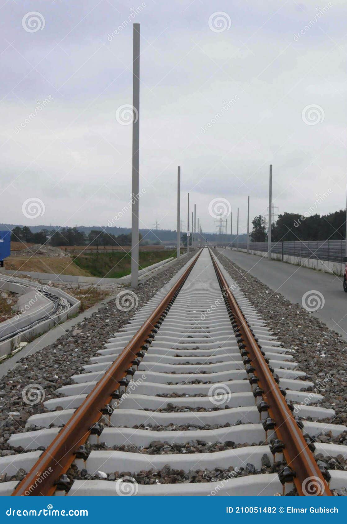 Track Construction for the Railroad Stock Photo - Image of rail, area ...