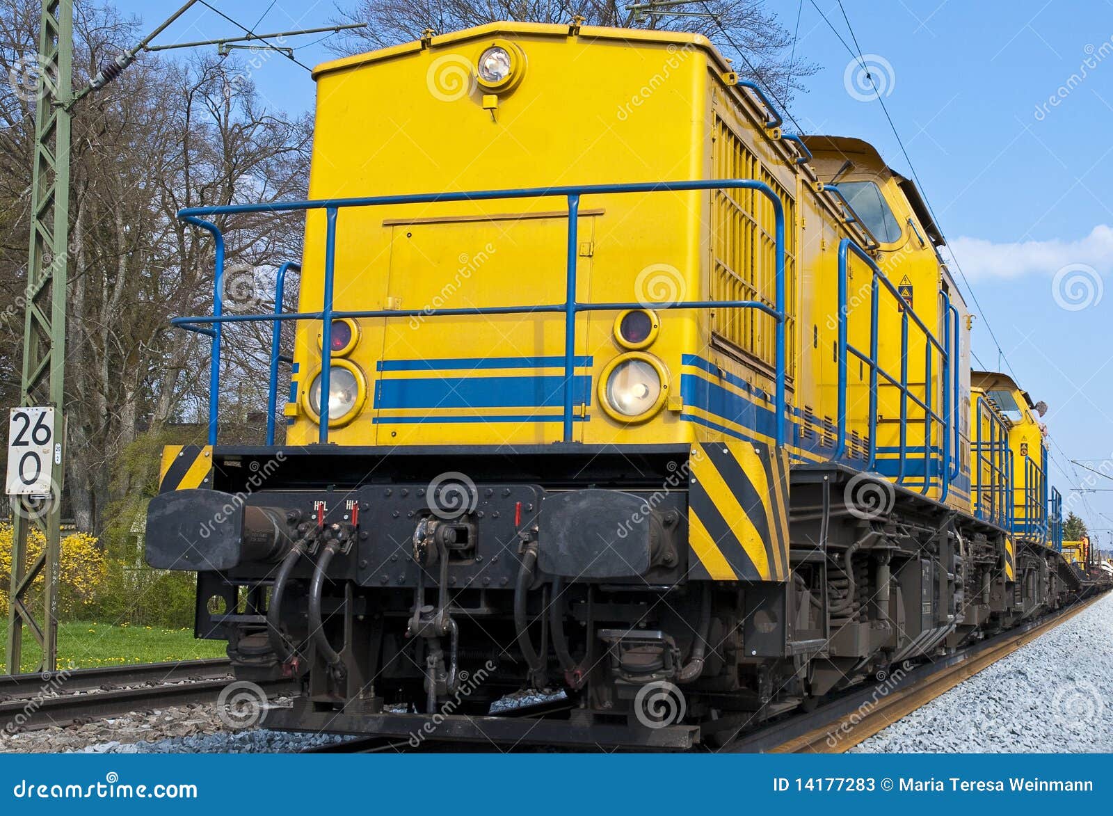 Track-construction train stock image. Image of locomotive - 14177283