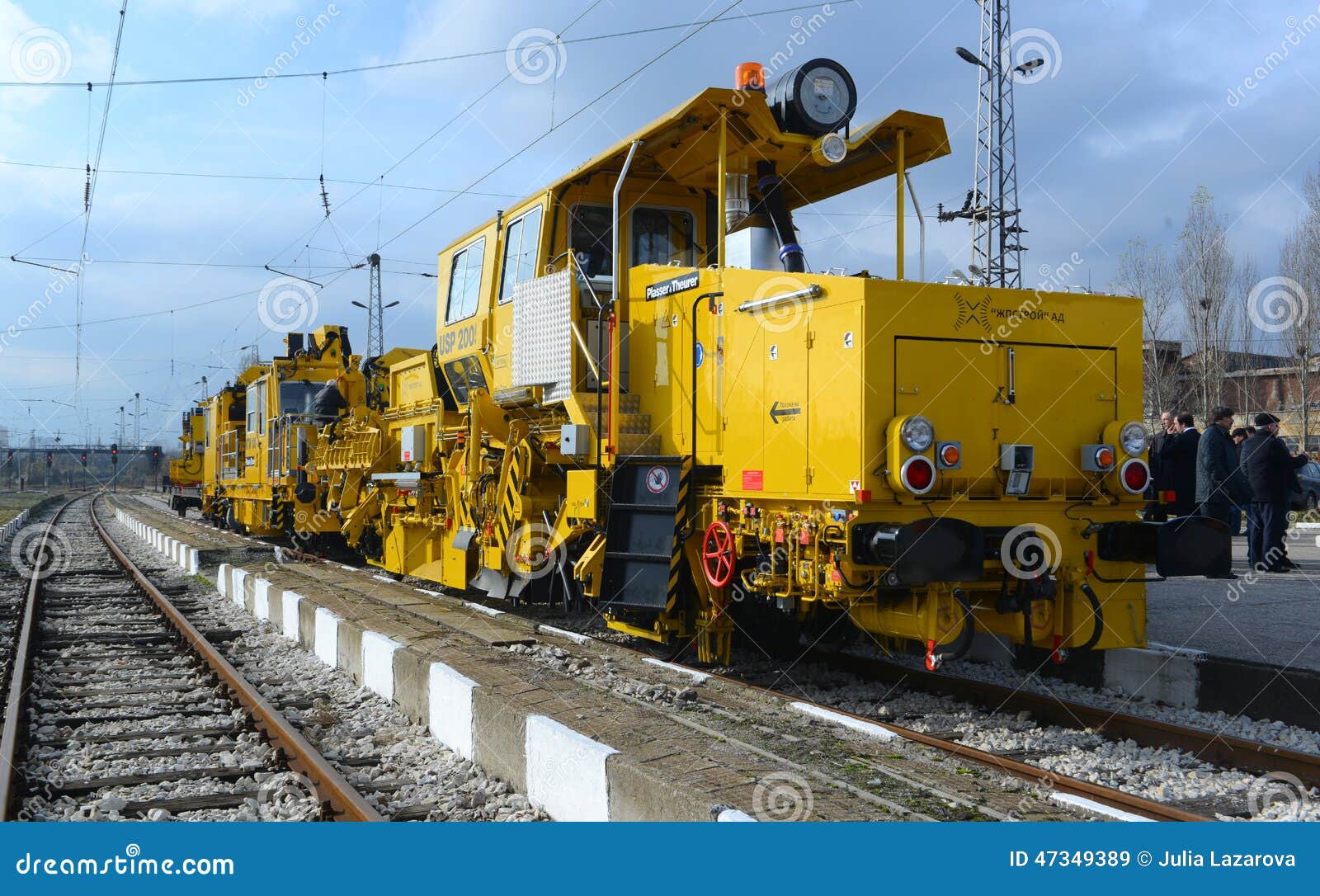 Track Construction Train on Railway Station in Sofia, Bulgaria Nov 25 ...
