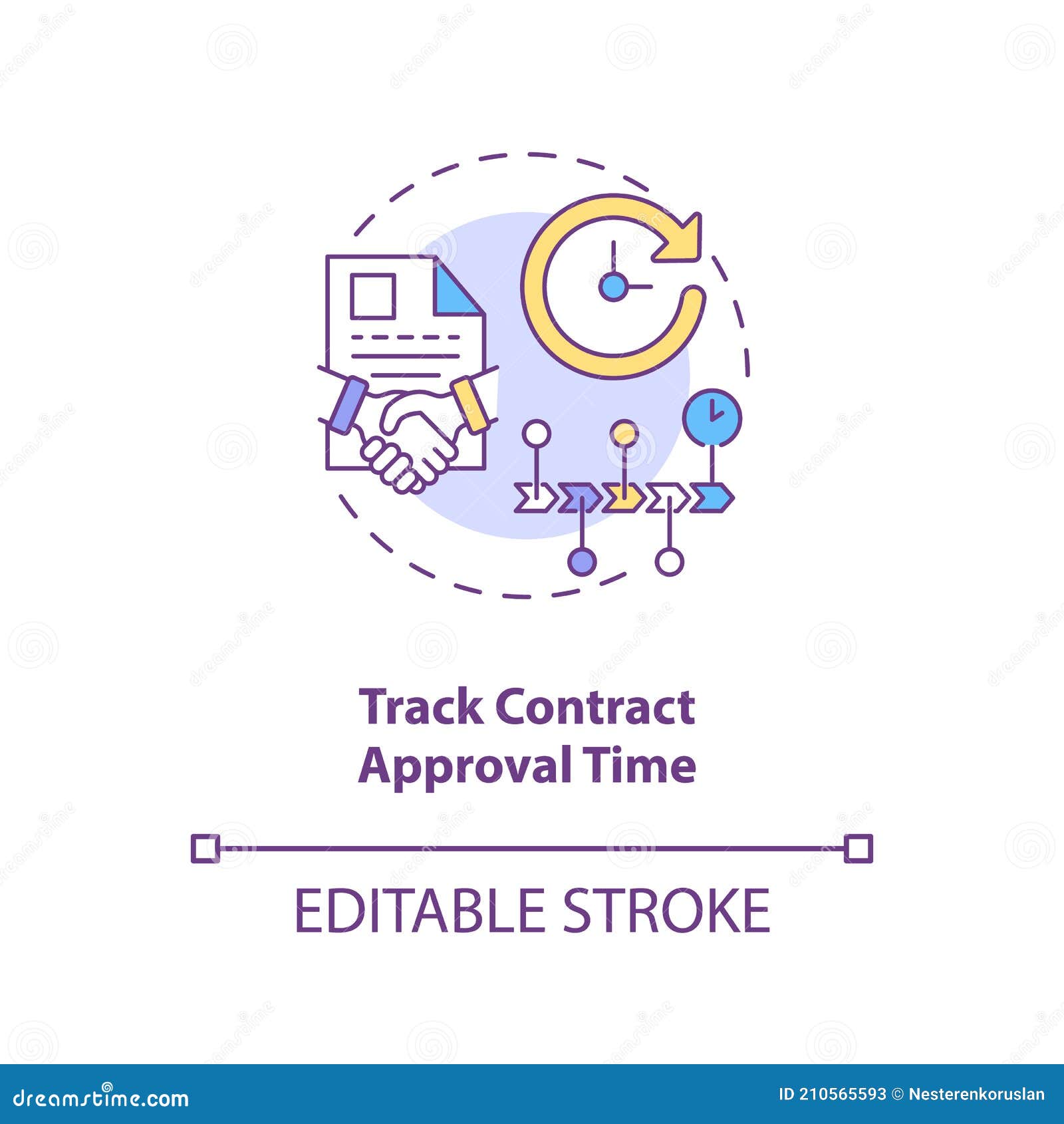 Track Contract Approval Time Concept Icon Stock Vector - Illustration ...