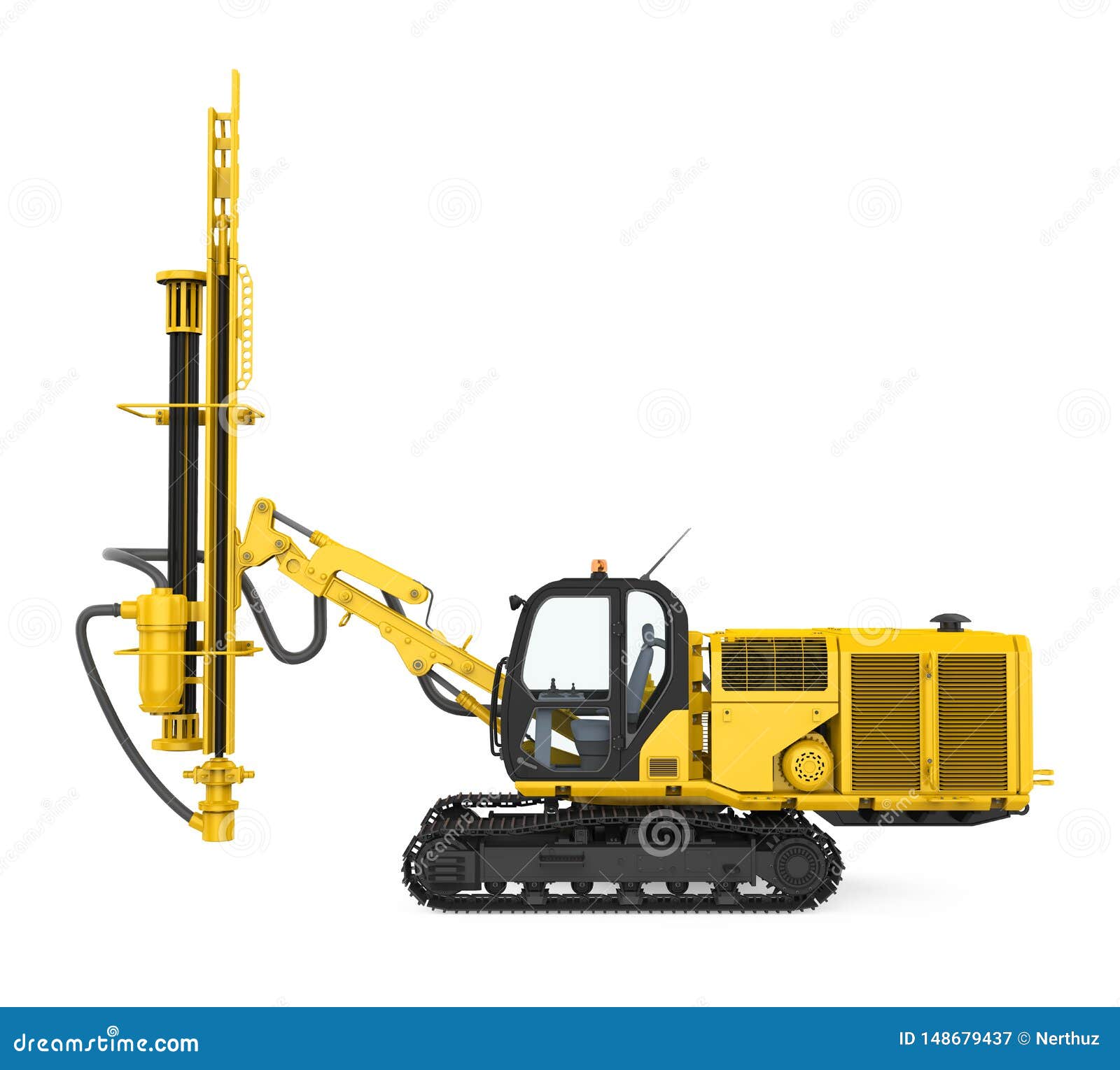 Track Drilling Machine Isolated Stock Illustration - Illustration of ...