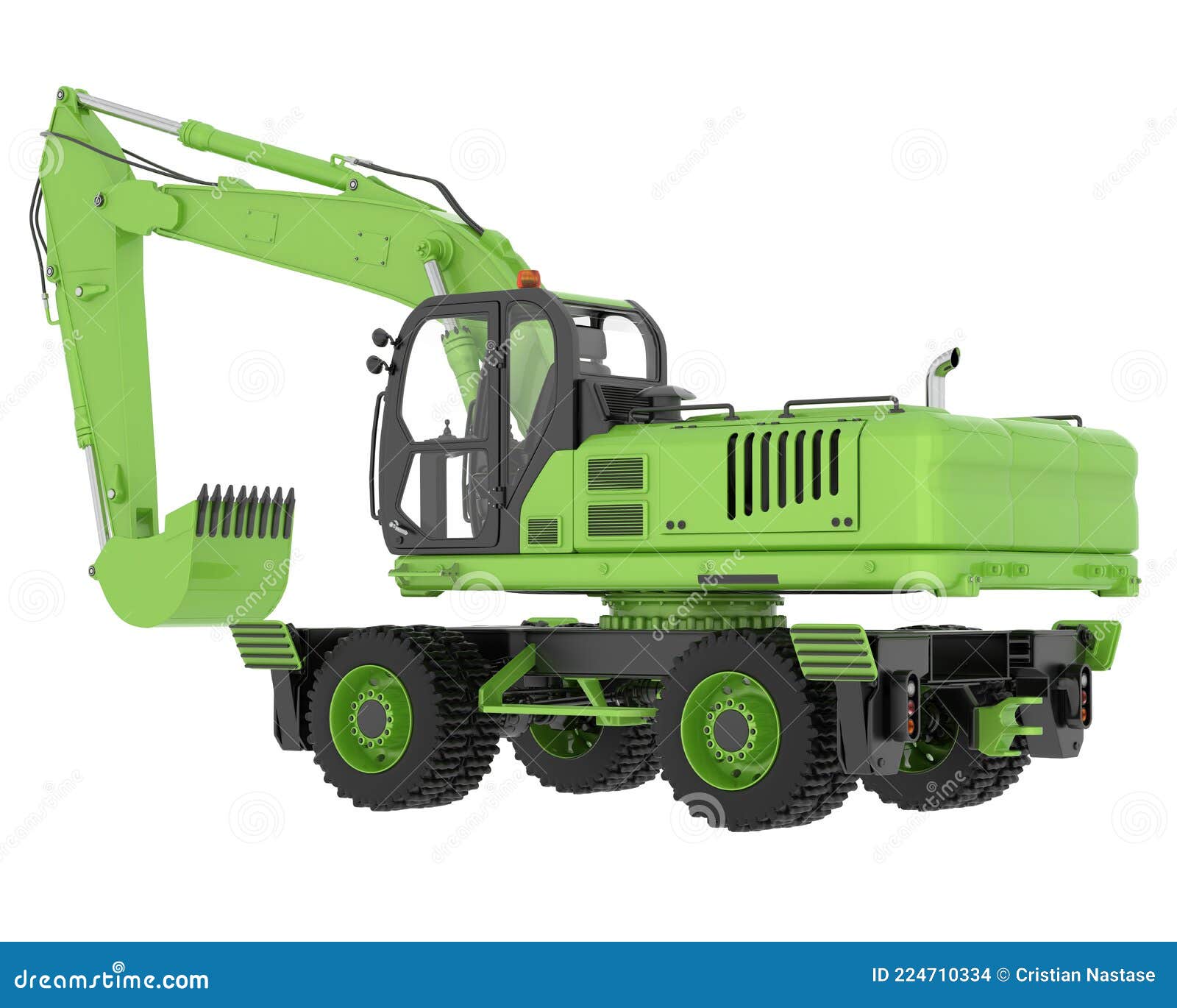 Track Excavator Isolated on Background. 3d Rendering - Illustration ...
