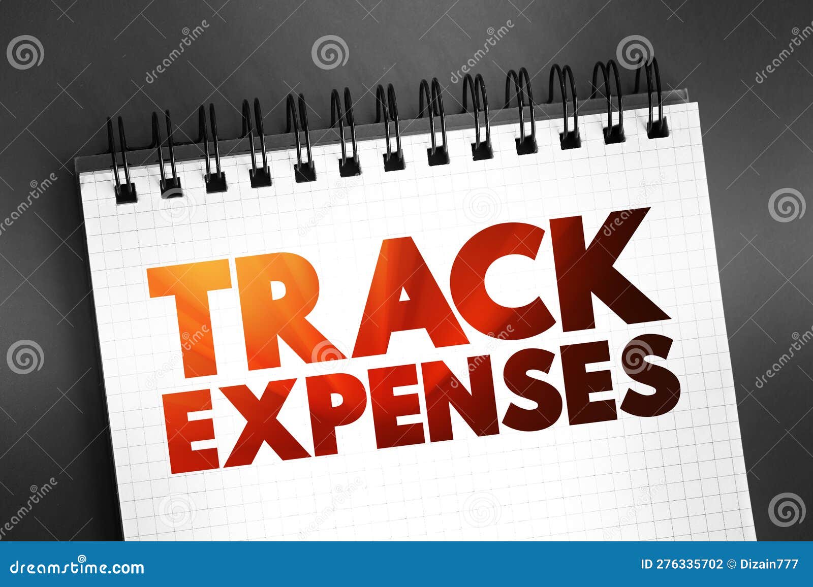 Track Expenses Text on Notepad, Concept Background Stock Illustration ...
