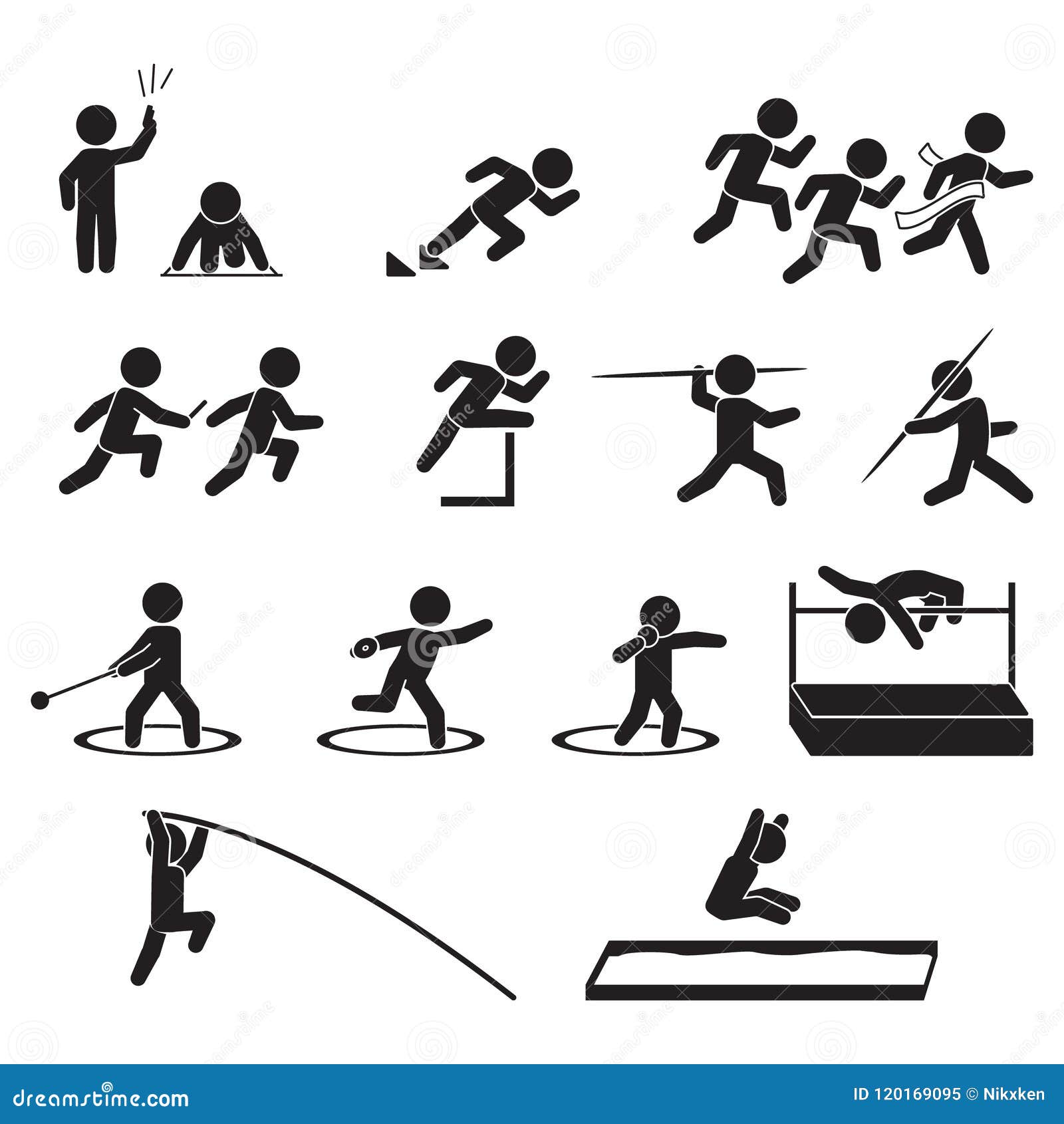 Track and Field Athletics Icon Set, Vector. Stock Vector - Illustration ... Track and Field Athletics Icon Set, Vector. Stock Vector - Illustration ...