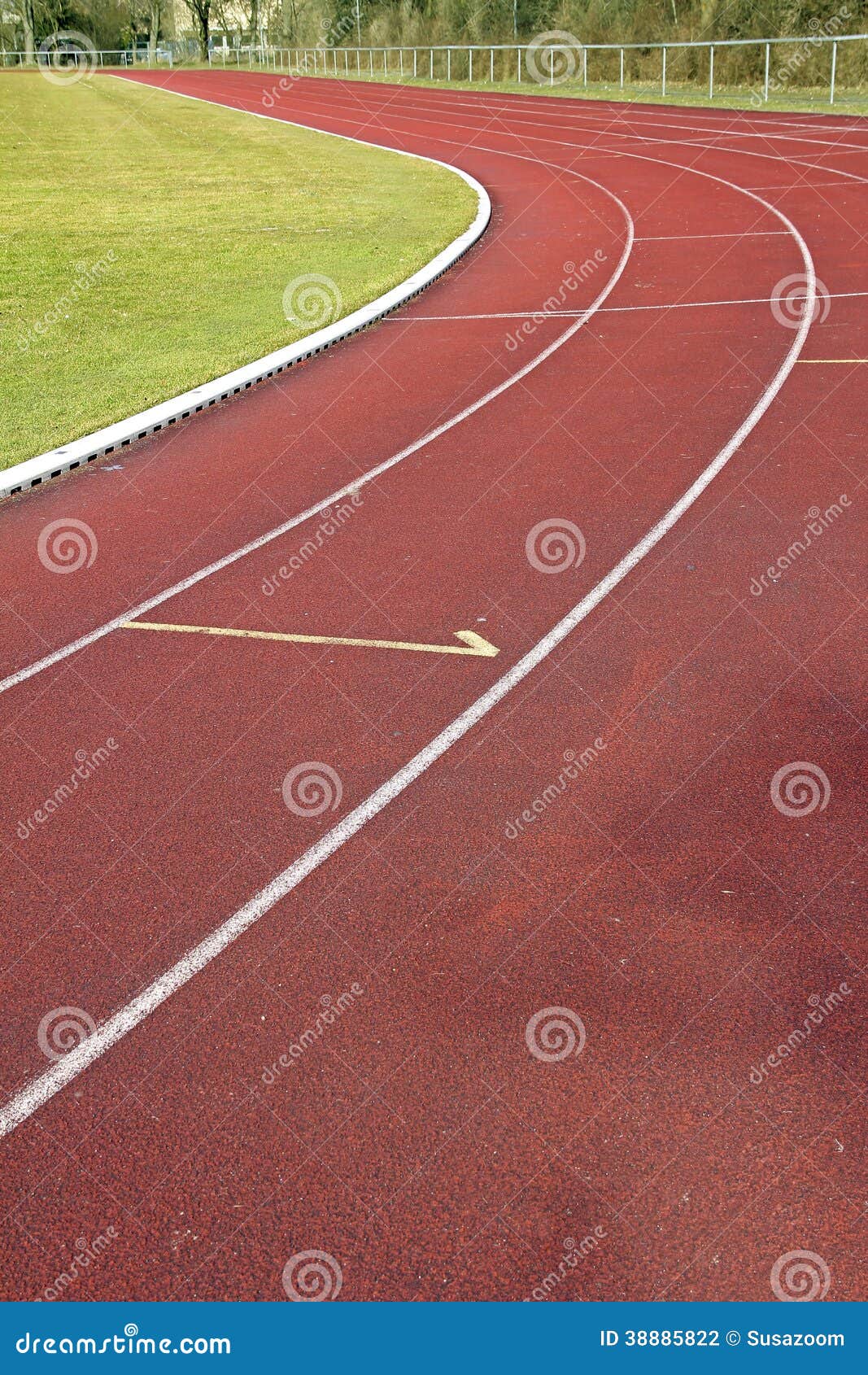 Track and Field Cinder Path with Curve Stock Photo - Image of activity ...