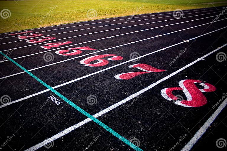 Track & Field Lanes 1 through 8 Stock Image - Image of outdoor, running ...