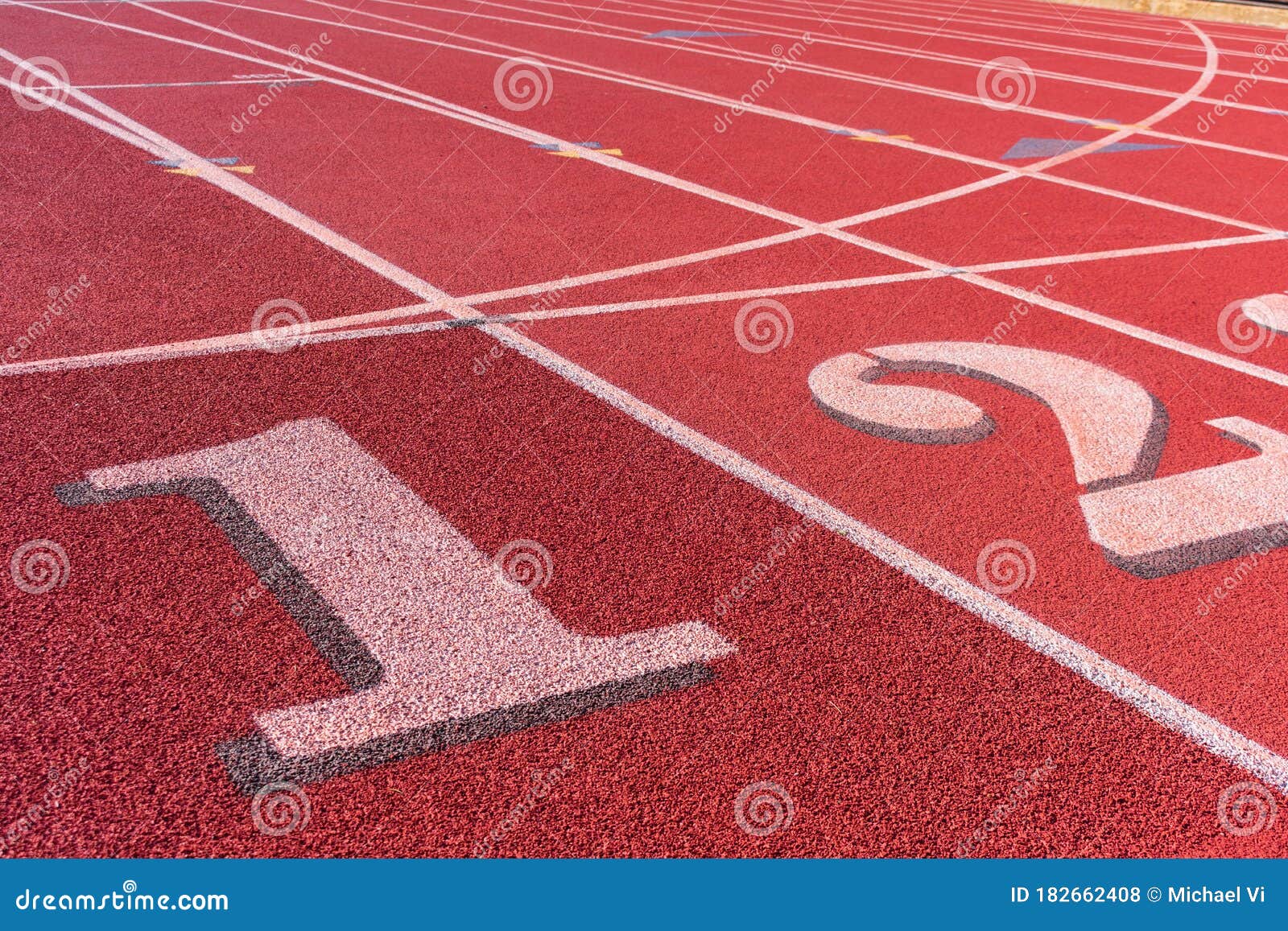 Track and Field Race Course Starting Line Stock Photo - Image of empty ...