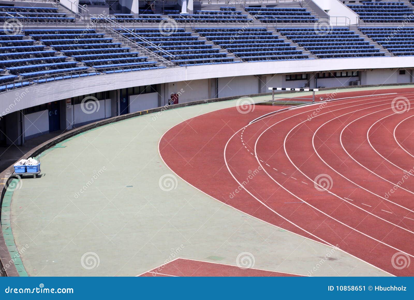 Track and Field Runway and Empty Seats Stock Image - Image of fast ...