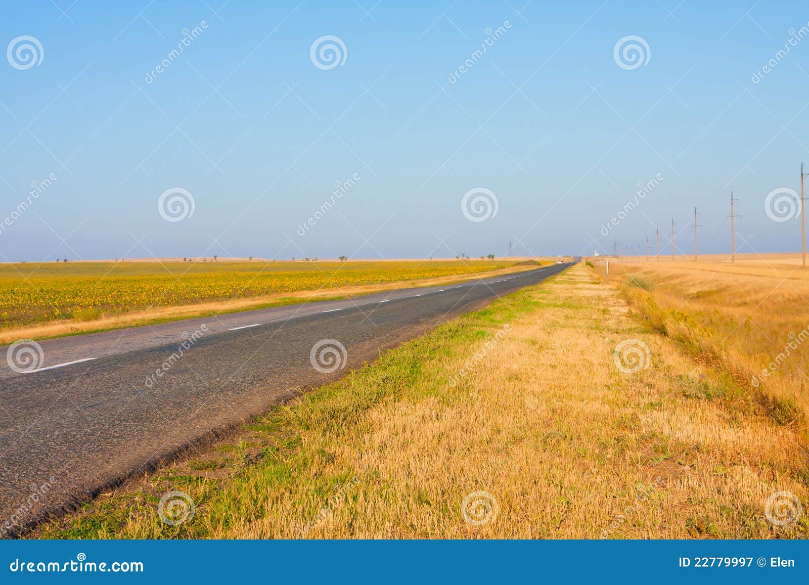 Track in Fields, Road Samara ( Russia ) - Uralsk ( Kazakhstan ) Stock ...