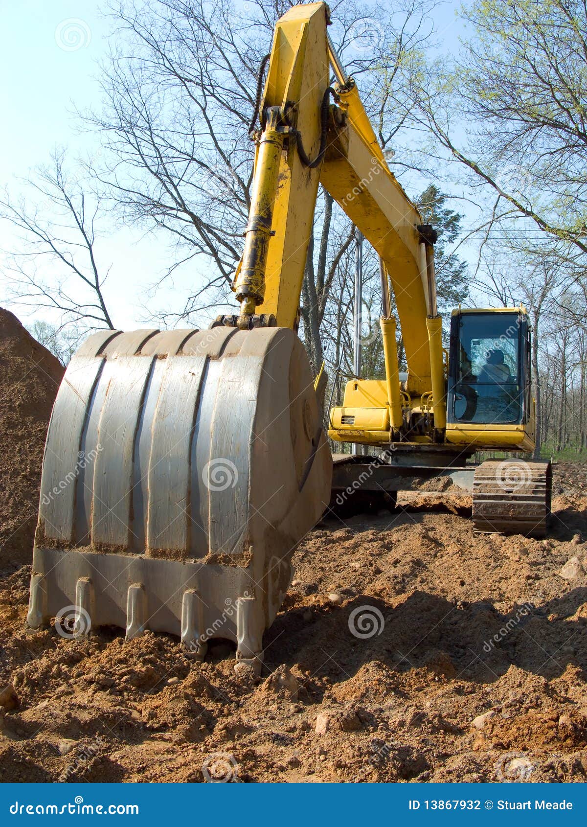 Track Hoe Construction Excavator Stock Photo - Image of track ...