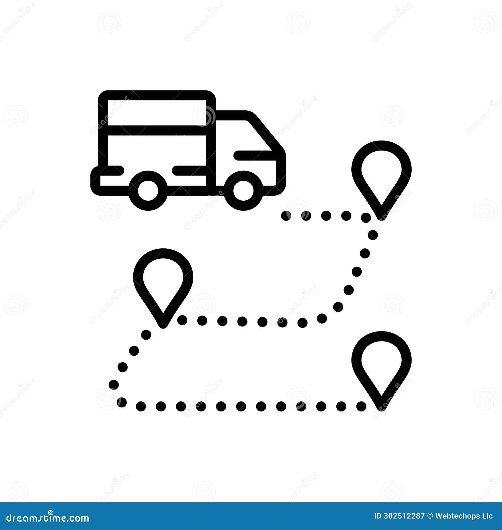 Black Line Icon for Track, Path and Location Stock Vector ...