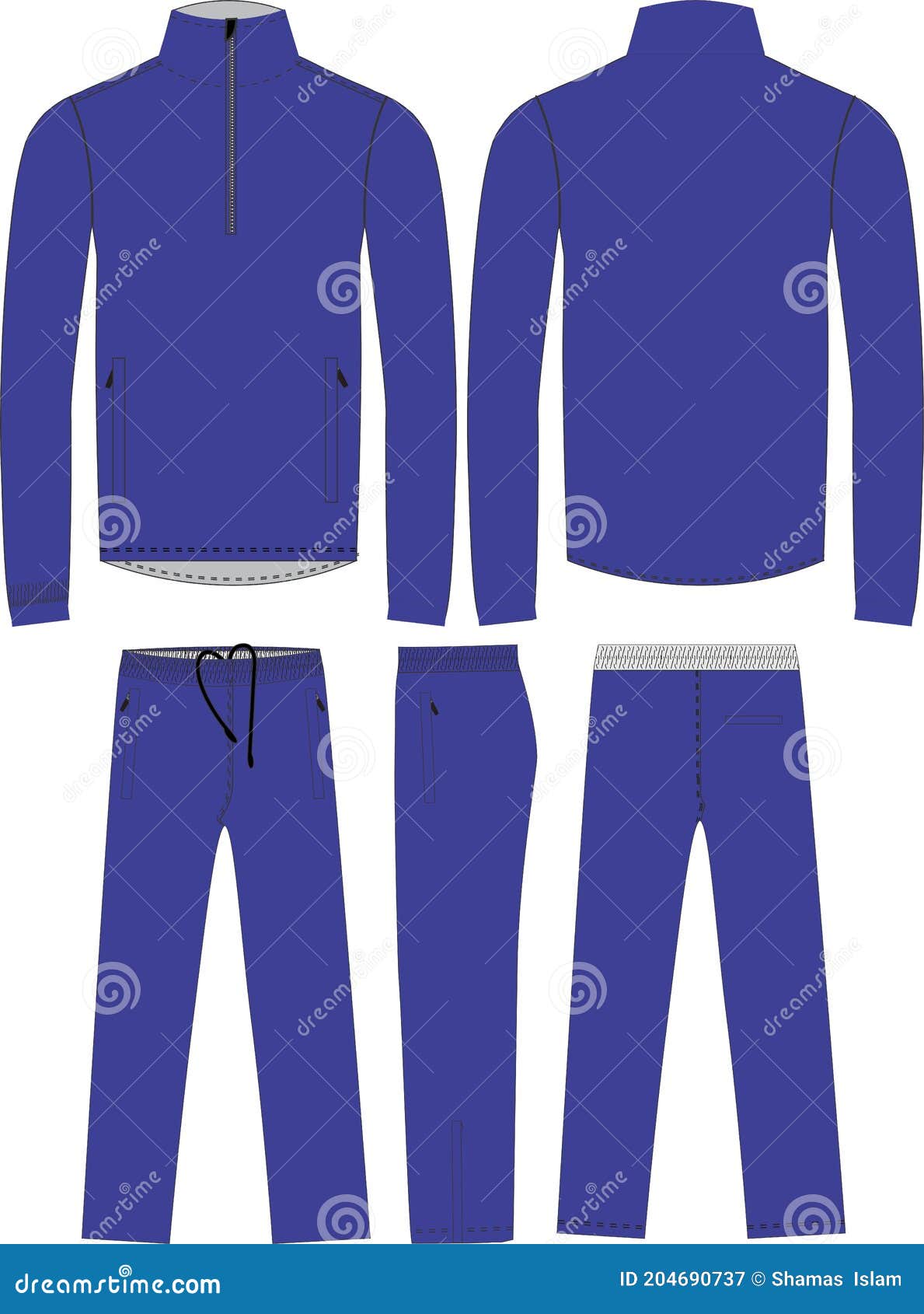 Track Jacket and Pant Sublimated Mock Ups Vectors Stock Vector ...