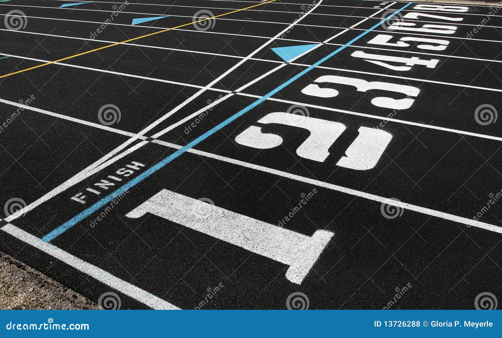 Track Lanes and Finish Line Stock Photo - Image of paint, school: 13726288