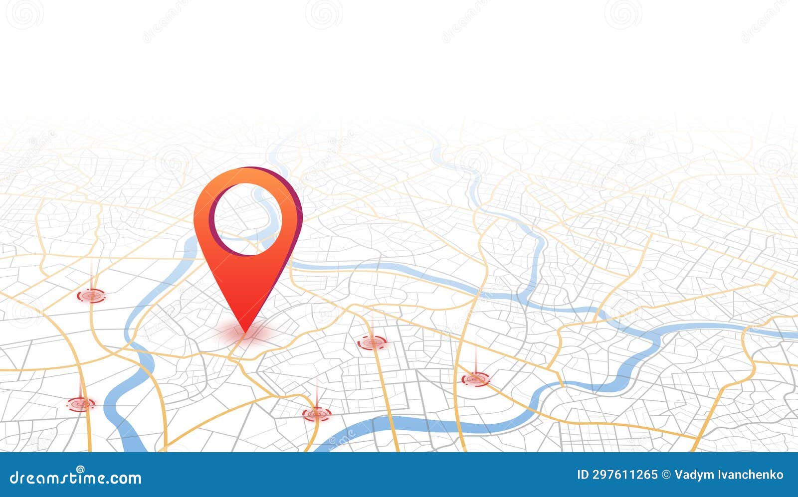 Track Navigation Pins on Isometric Street Maps, Navigate Mapping ...