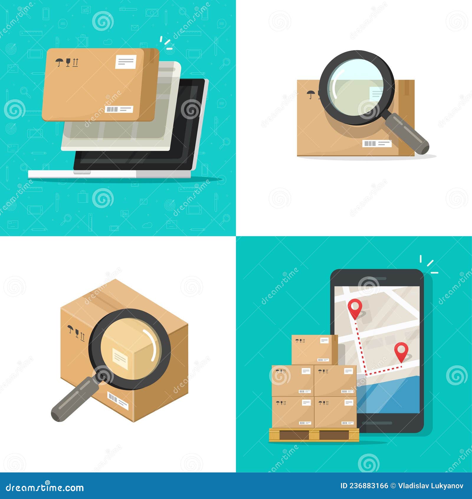 Track Order Delivery Package Vector or Cargo Product Shipment and ...