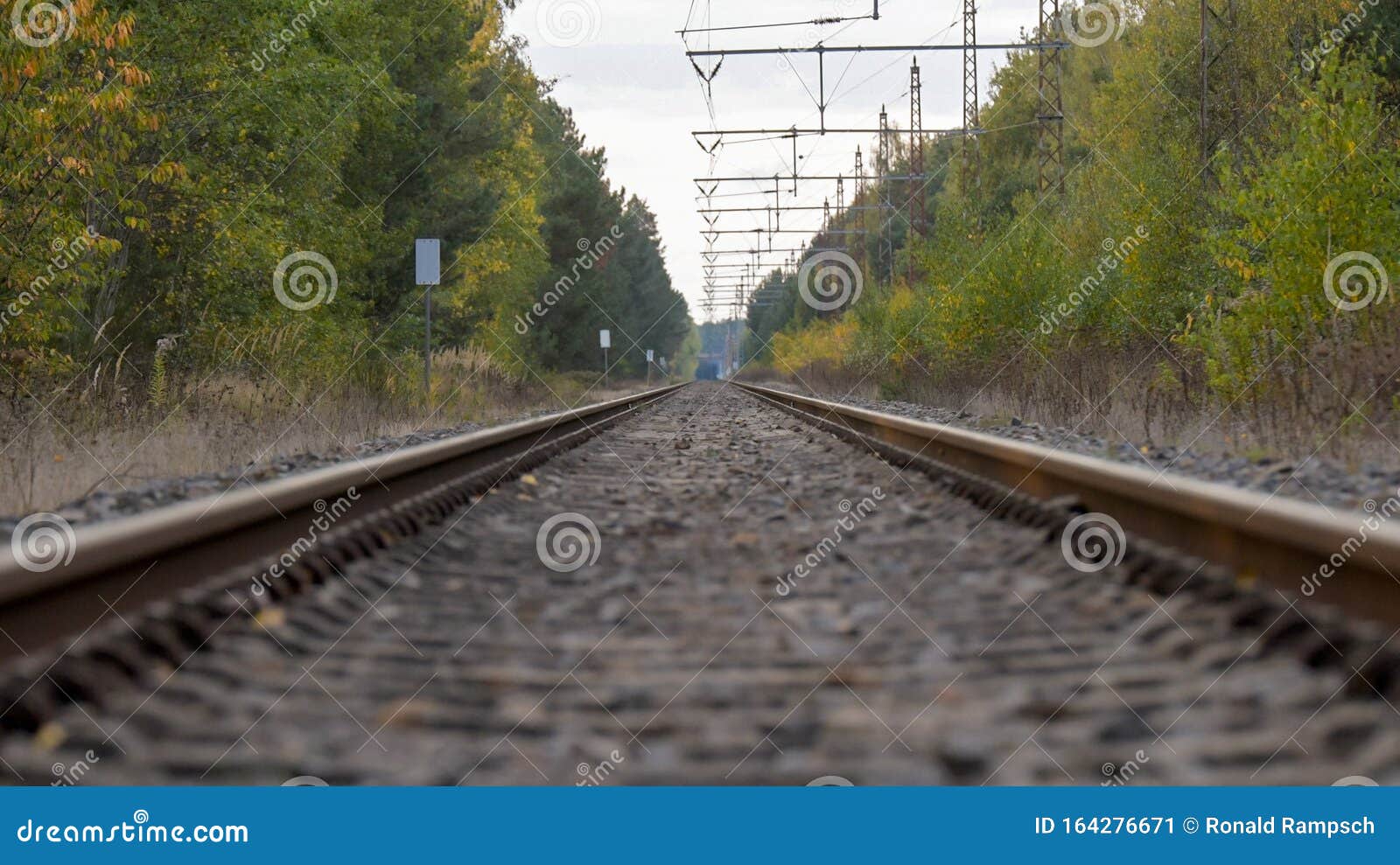 Track with Overhead Contact Line Stock Image - Image of steel, metal ...