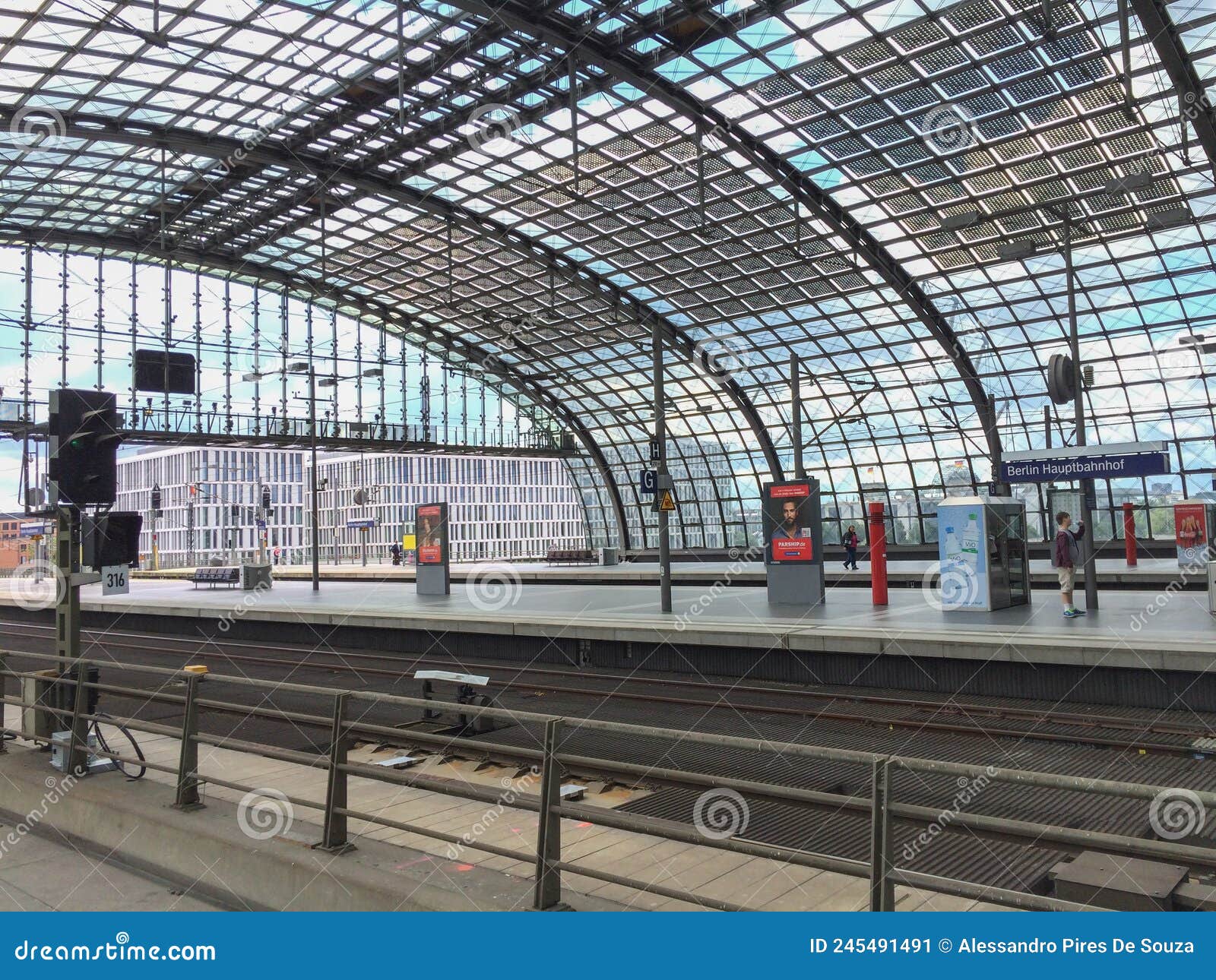 The Track and the Platform of the Main Train Station Berlin ...