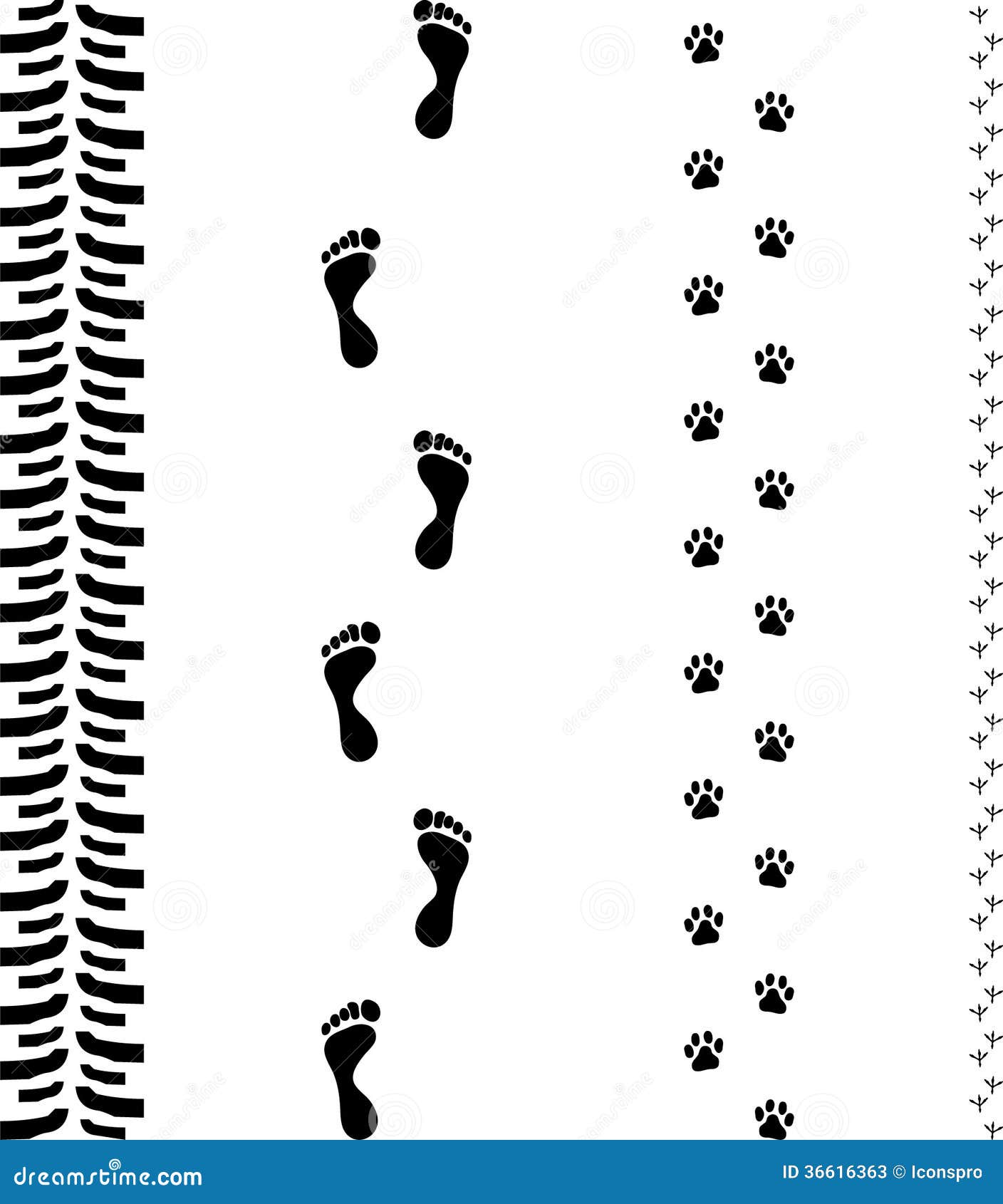 Pawprint Footsteps Silhouette Sign Clipart Cartoon Vector ...