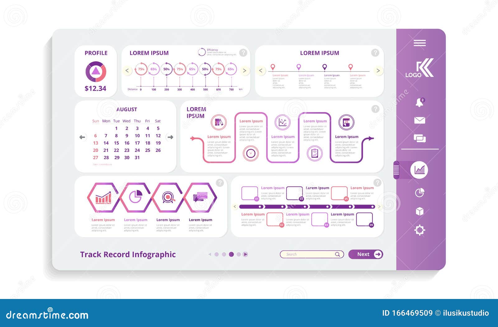 Track Record Info Graphic in Display Screen Templates 向量例证 - 插画 包括有 平面 ...