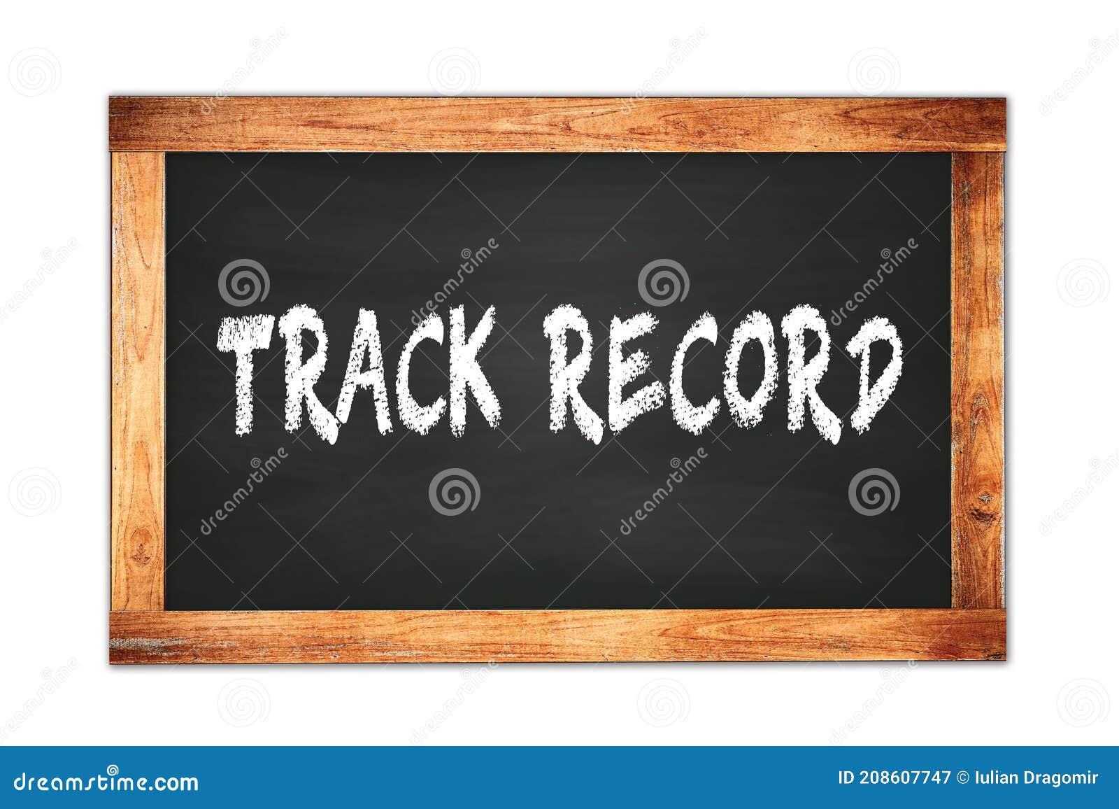 TRACK RECORD Text Written on Wooden Frame School Blackboard Stock Image ...