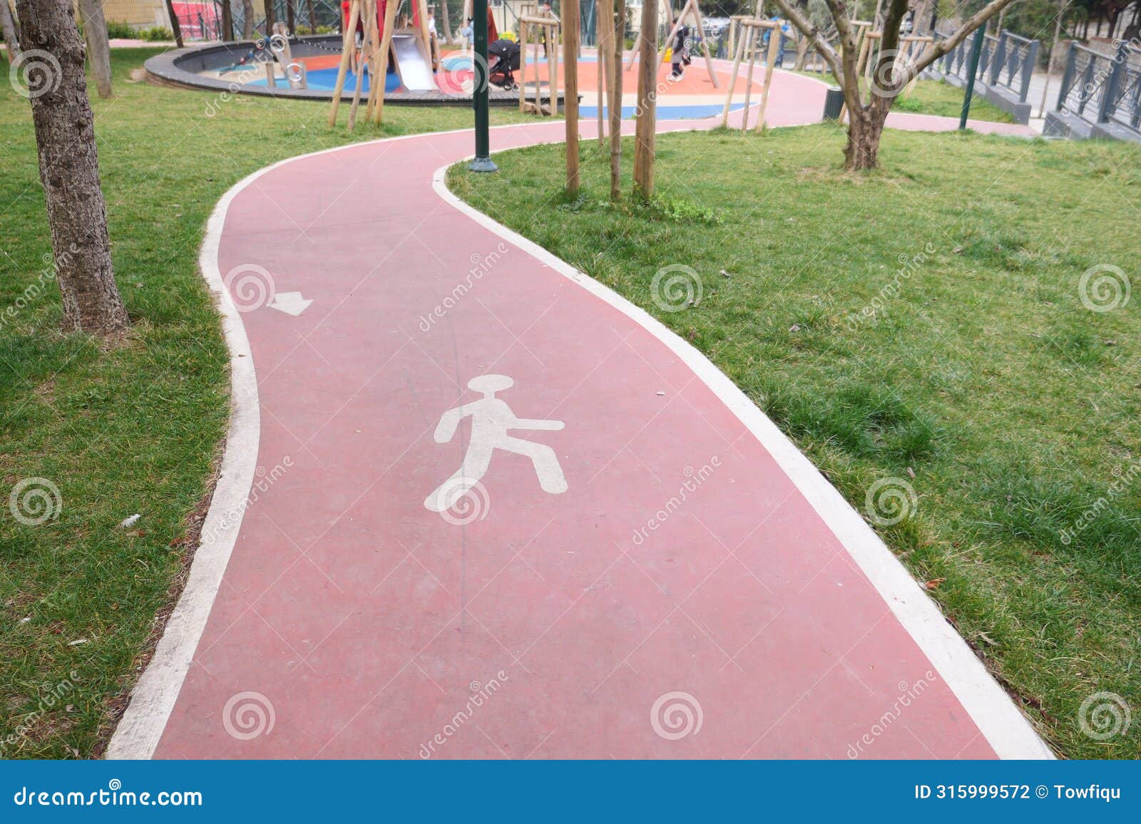 Track with Rubber-band Covering for Walking Stock Photo - Image of ...