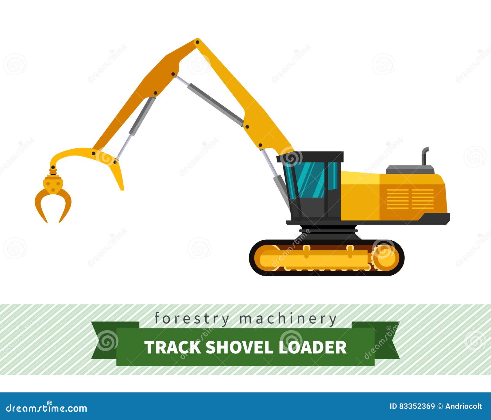 Track shovel loader stock vector. Illustration of machinery - 83352369