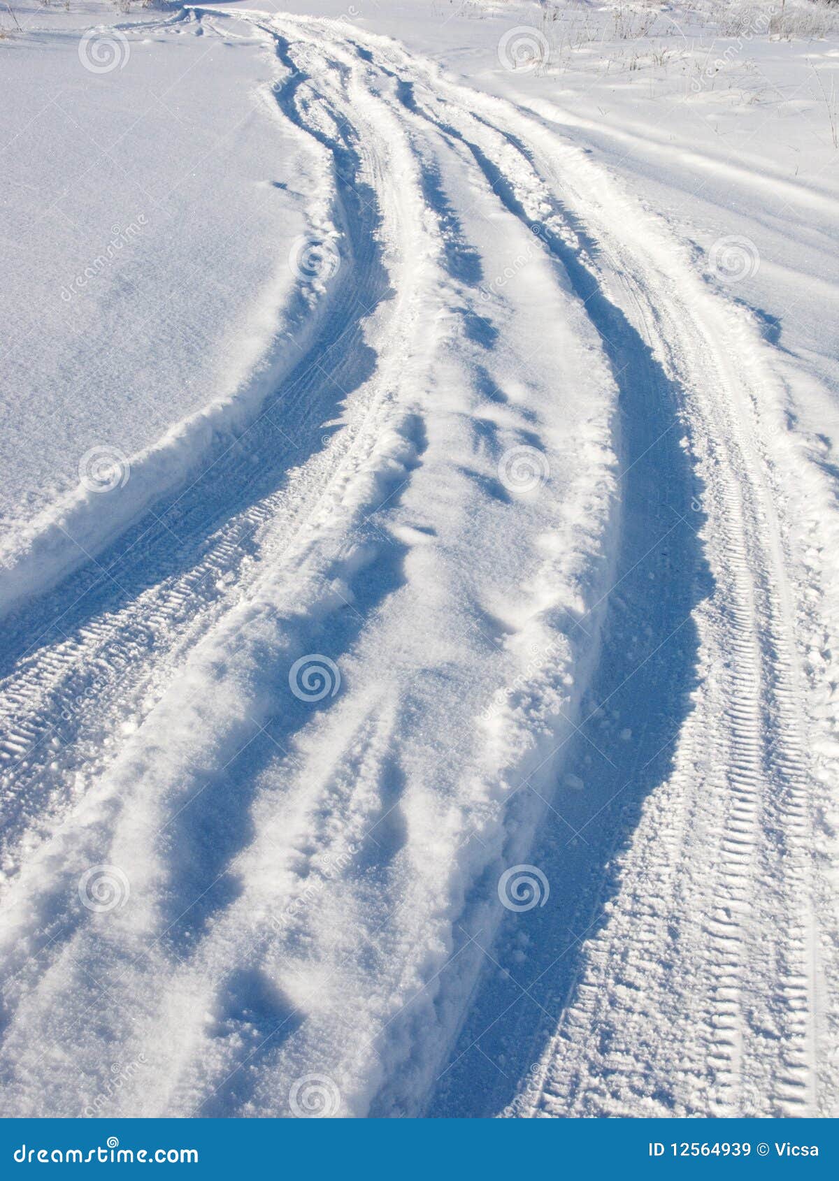 Track in snow stock image. Image of countryside, texture - 12564939
