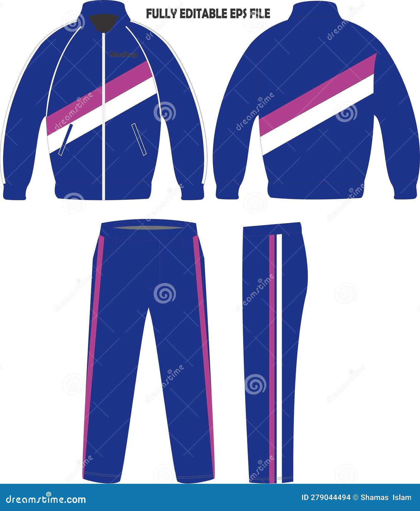 Track Suit Mock Ups Templates Illustration Vector Stock Vector ...