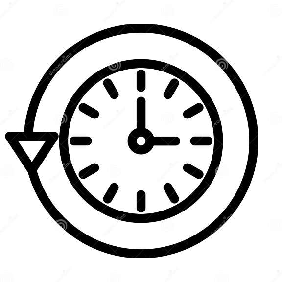 Track of Time Thick Line Icon Stock Illustration - Illustration of ...