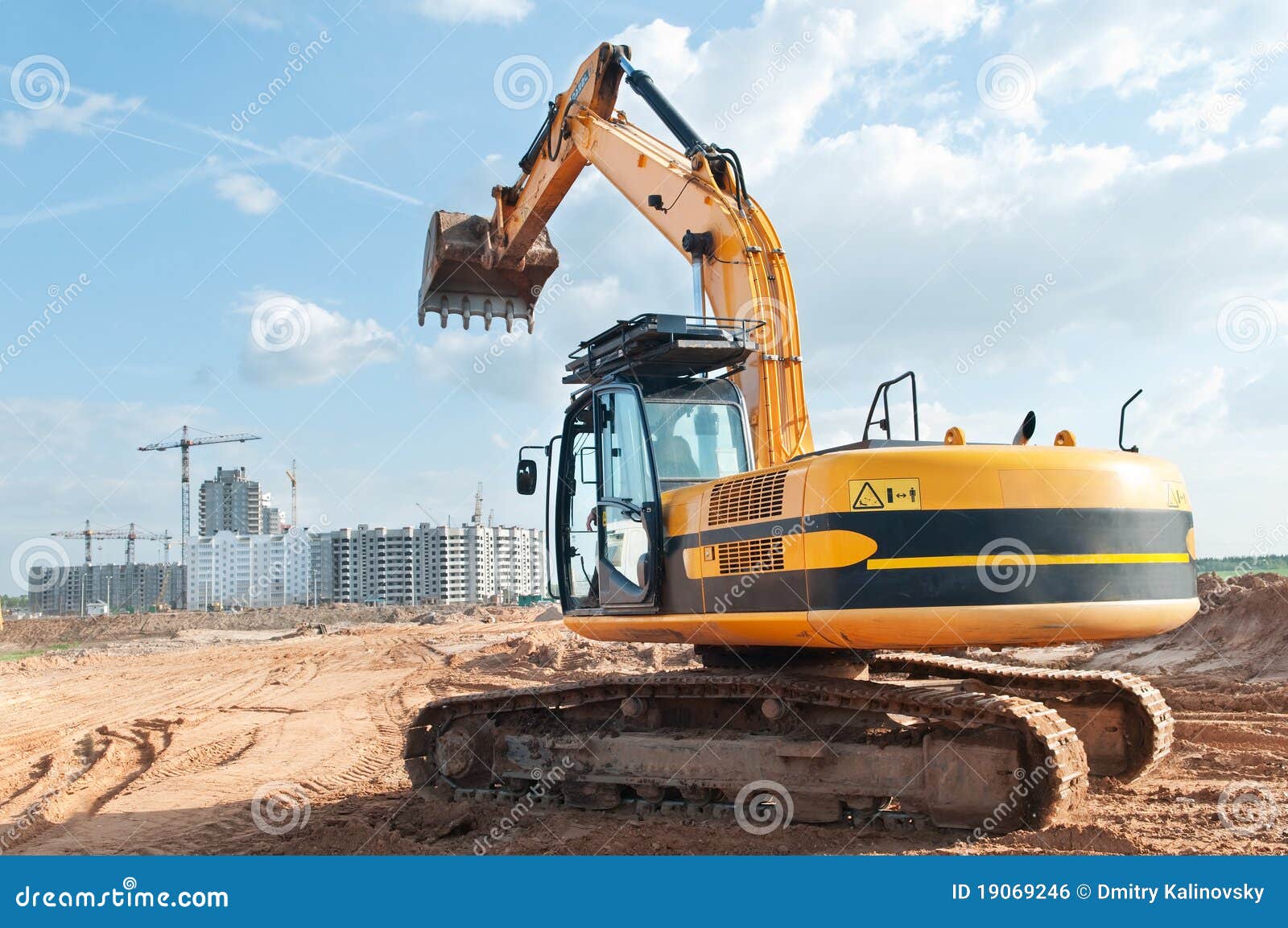 Track-type Loader Excavator at Stock Photo - Image of construction ...
