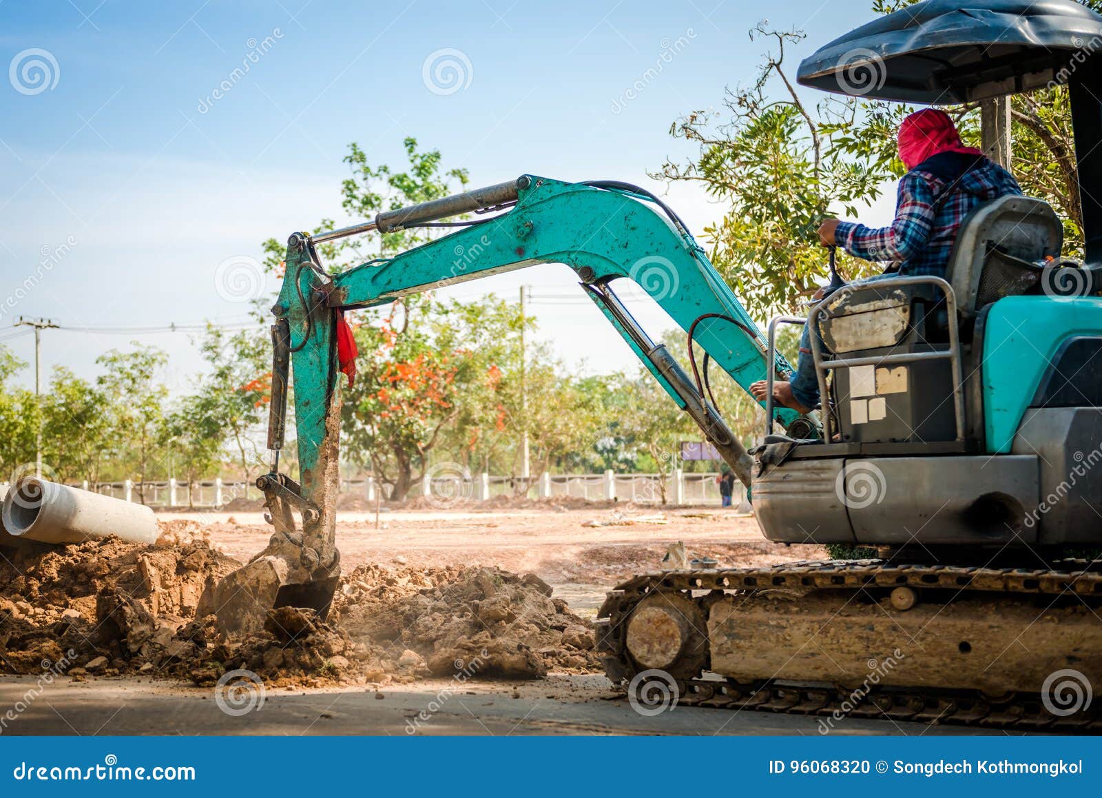 Track-type Loader Excavator Machine on Construction Site Stock Photo ...