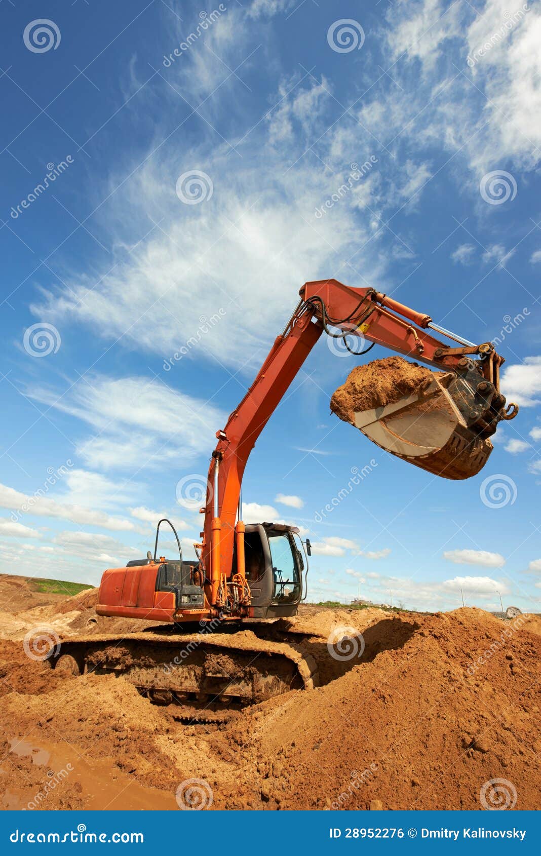 Track-type Loader Excavator at Work Stock Photo - Image of machinery ...