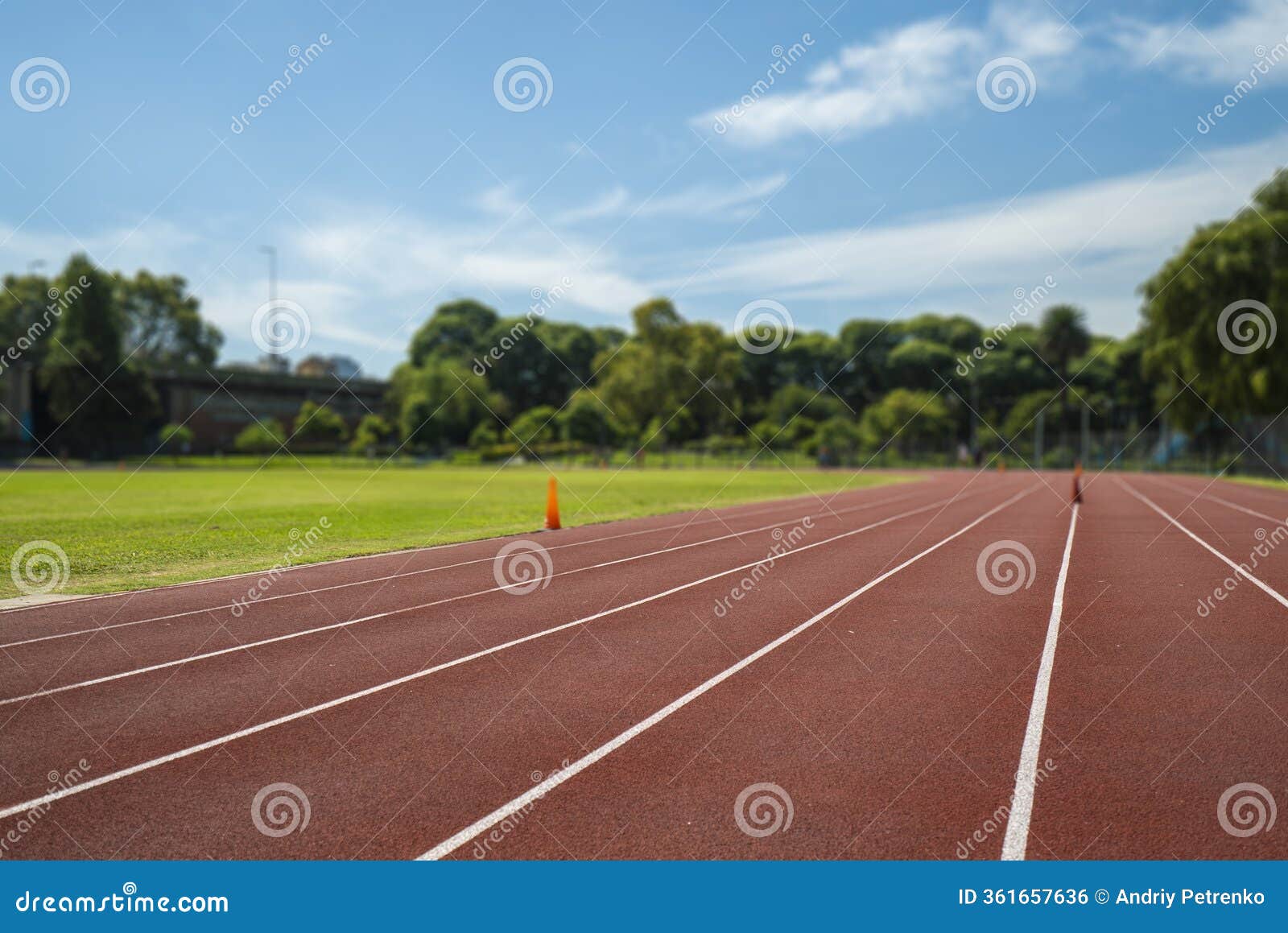 A Track with White Lines and a Red Background Stock Photo - Image of ...