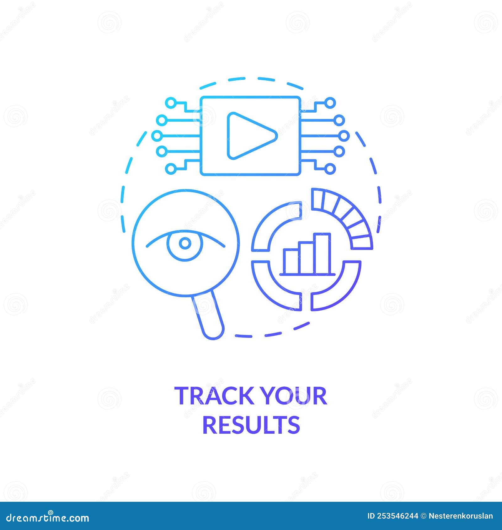 Track Your Results Blue Gradient Concept Icon Stock Vector ...