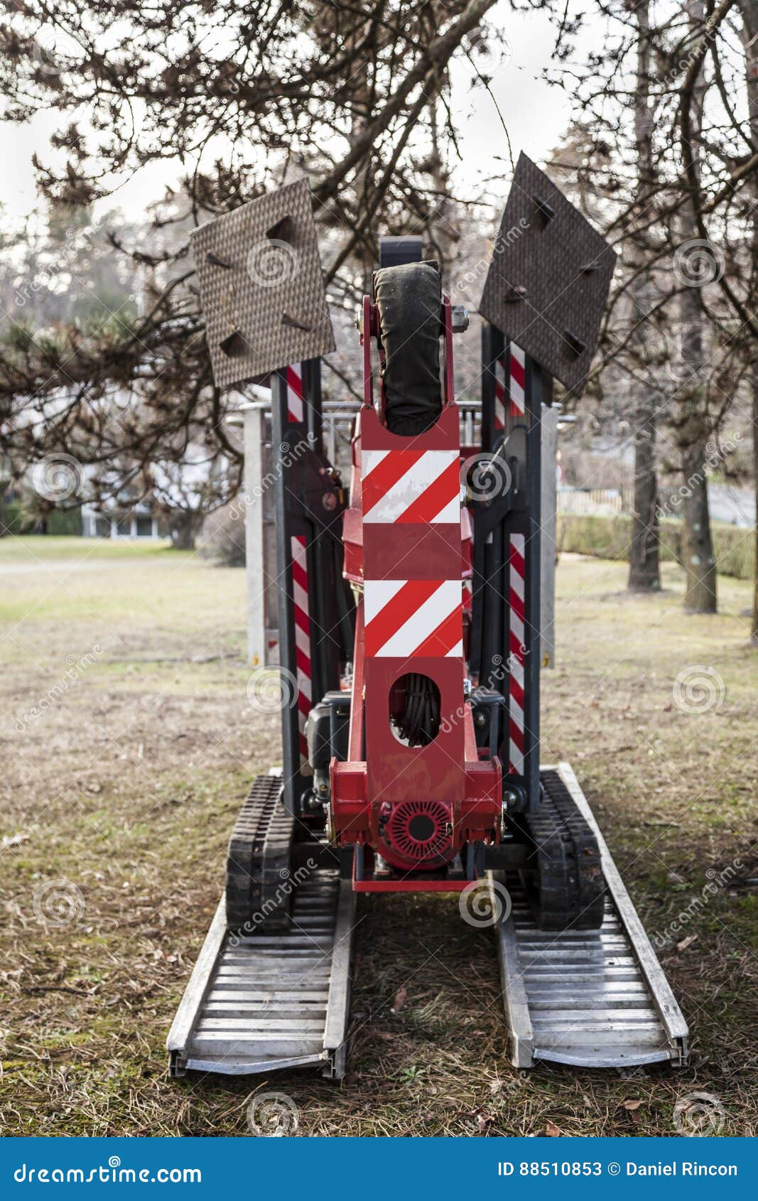 A Tracked Basket for Gardeners. Mobile Aerial Work Platform Stock Image ...